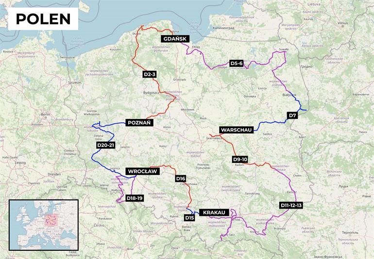 Rondreis Polen met je auto of camper: Route, reisschema + kaart