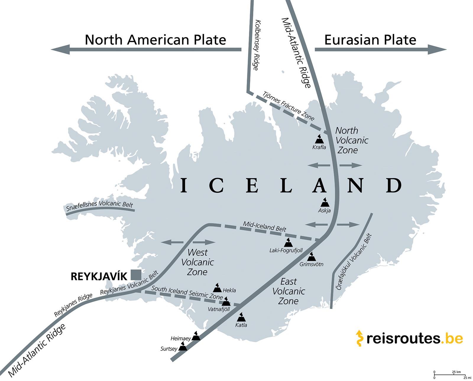 Hoe de 7 meest actieve vulkanen op IJsland bezoeken? + kaartje