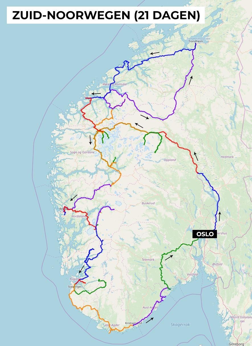 Rondreis Noorwegen (2 of 3 weken) Route voor je roadtrip Rondreis Noorwegen (2 of 3 weken) Route voor je roadtrip